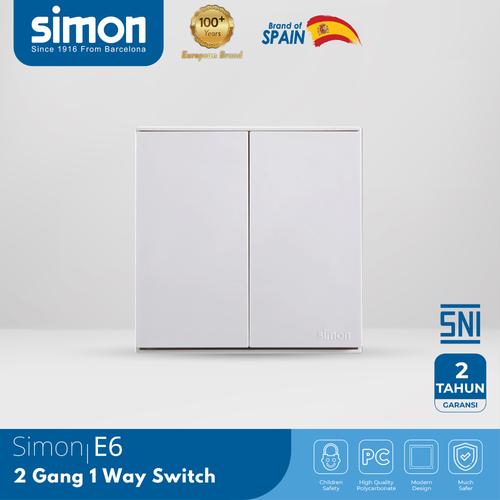 Jual SIMON E6 2 Gang 1 Way Switch / Saklar / Stylist / Saklar listrik ...