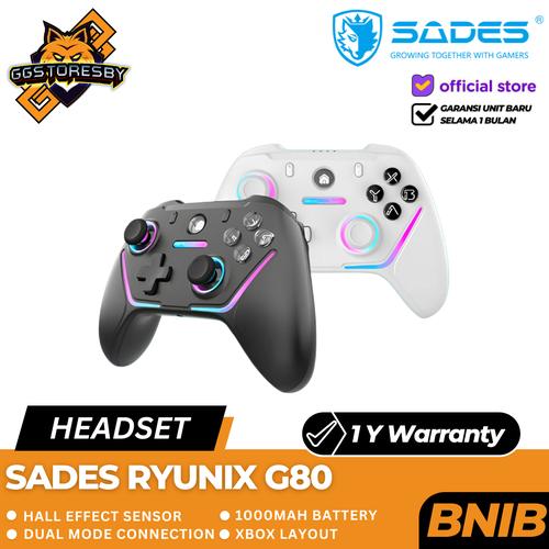 Jual SADES RYUNIX G80 HALF-EFFECT DUAL-MODE WIRELESS Gamepad - BLACK ...