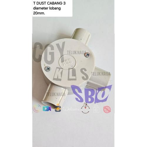 Jual tdus cabang 3 putih 20mm,tdus cabang 3 untuk sambungan kabel ...