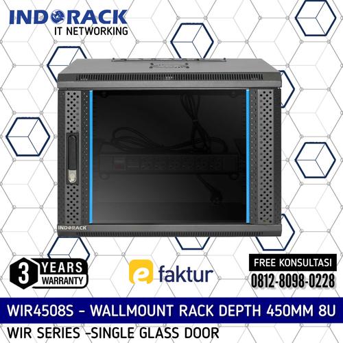 Jual Wallmount Rack INDORACK Single Door Rak Server 8U Depth 450mm ...