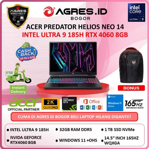 Promo Acer Predator Helios Neo 14 Ultra 9 185h Rtx4060 8gb 32gb 1tb Win11+ohs 14.5 Wqxga 165hz ...