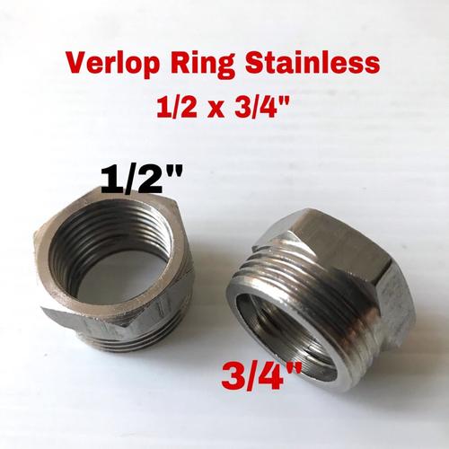 Jual Overloop Verlop Sock Nepel Stainless Sambungan Kran Pipa Ring 1/2 ...