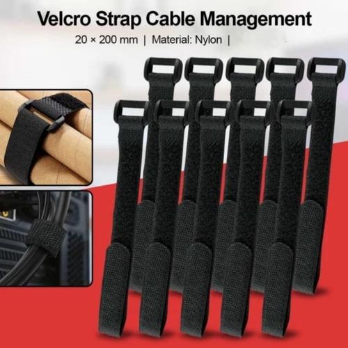 Jual strap cable management 20 x 200 mm nylon strap pengikat dan perekat serbaguna - 10 pcs ...