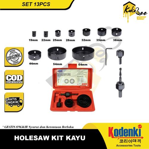 Jual KODENKI Hole Saw Kit 13pcs Mata Bor Pelubang Kayu Pipa Paralon PVC ...