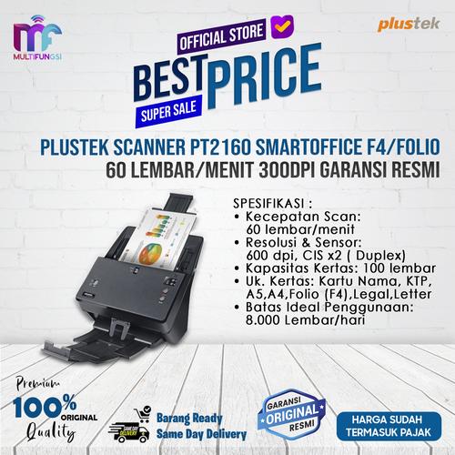 Promo Plustek Scanner PT2160 SmartOffice F4/Folio 60 Lembar/Menit ...