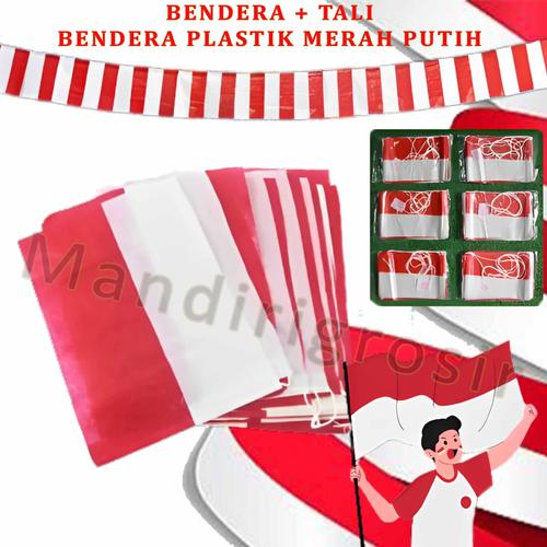 Promo Bendera Plasti Merah Putih * Bendera + Tali * Bendera RI * 20 ...