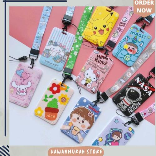 Jual Name Tag Kantor / ID Card Holder / Lanyard Motif Kartun ...