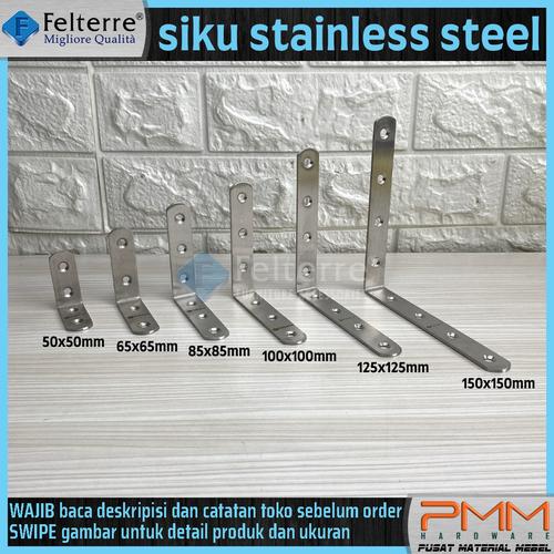 Jual siku stainless steel FELTERRE | bracket plat L besi tebal ambalan ...