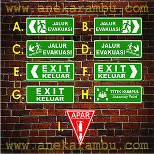 Jual Sign 2 Muka. Jalur Evakuasi dan Rambu Exit. Acrylic Ukuran 30 x 15 ...