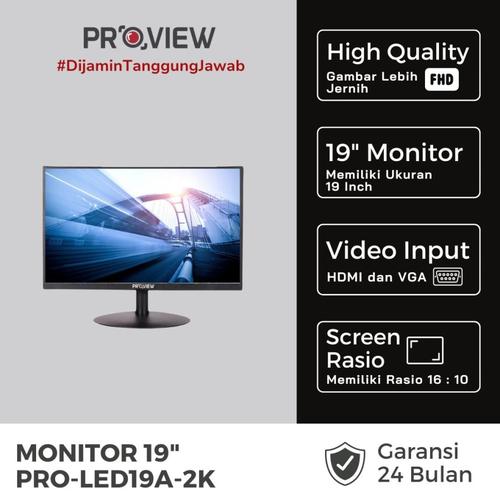 Jual PROVIEW LED Monitor 19Inch Full HD HDMI Support 24 Jam View untuk CCTV - Kota Surabaya ...