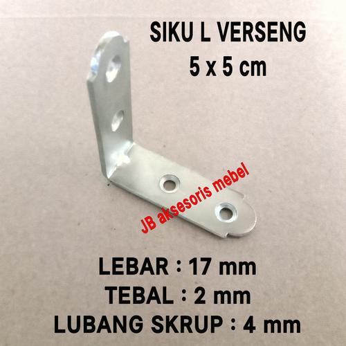 Jual SIKU L BESI VERSENG 5x5 cm (Tebal 2 mm) - PLAT SIKU PENYANGGA ...