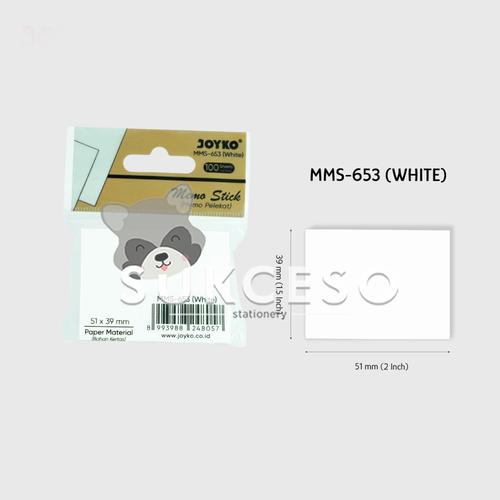 Jual Joyko Memo Stick MMS-653 White Sticky Notes Putih Polos Kecil Isi ...