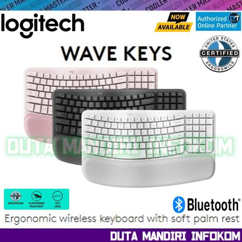 Promo Logitech Wave Keys - Ergonomic Wireless Bluetooth Keyboard & Palm ...