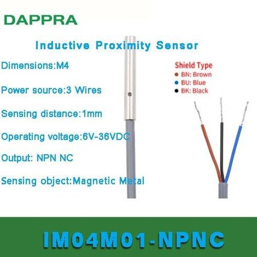 Jual M4 1MM NPN NC DC 6V TO 36V DIA 4MM INDUCTIVE PROXIMITY SENSOR OB41 ...