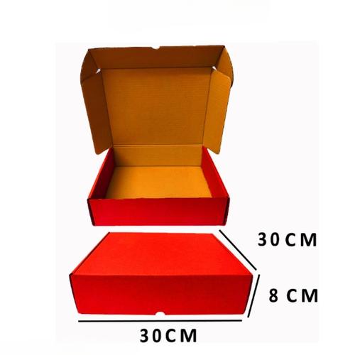 Jual Dus Box Merah Polos Kardus 30x30x8 Cm Packaging Aksesoris Box Baju ...
