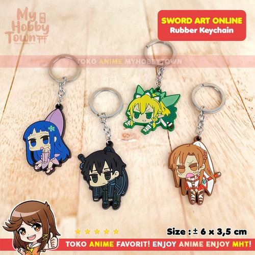 Jual Gantungan Kunci Karet Anime Sword Art Online SAO Kirito Asuna ...