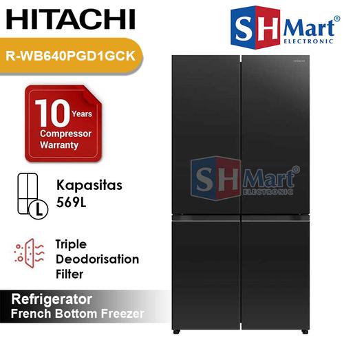 Promo Kulkas Hitachi 4 Pintu Inverter 569 LITER R-WB640PGD1GCK Garansi Resmi Cicil 0% 3x - Kota ...