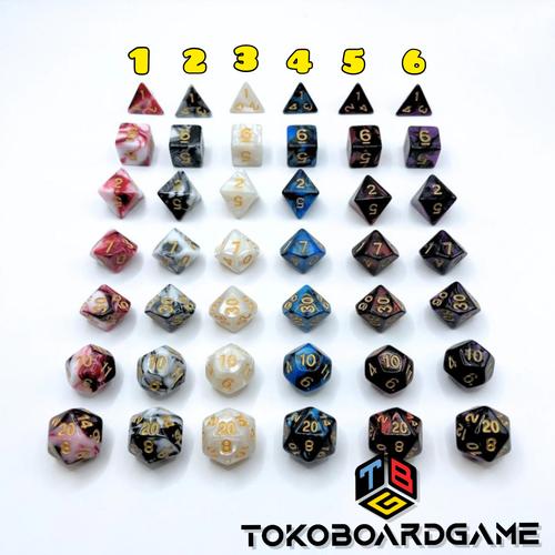 Jual 7 Dice Polyhedral Dice Set + Pouch | DND | Dungeon & Dragons Dice ...