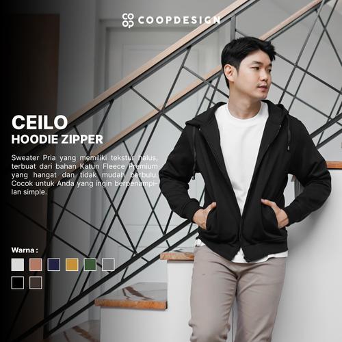 Promo Coop Design - Ceilo Hoodie Zip Up Pria - Dark Grey, XL - Kota ...