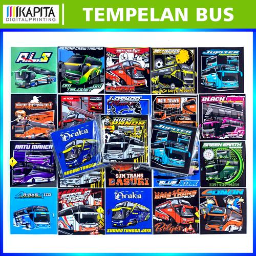 Jual (isi 20 stiker) Tempelan Bus Mania Kotak Glosy anti air bahan ...