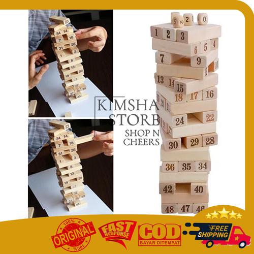 Promo Balok Stacko Susun Kayu Besar Wooden Wiss Toy Angka Permainan ...