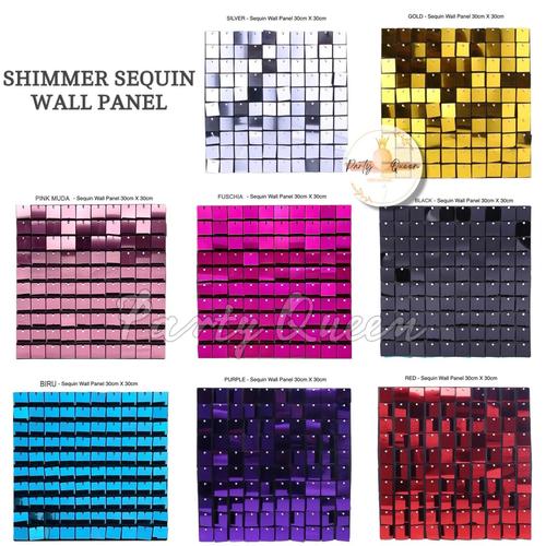 Jual ( 5 PCS ) Square Sequin Wall Panel / Shimmer Sequin / Backdrop ...
