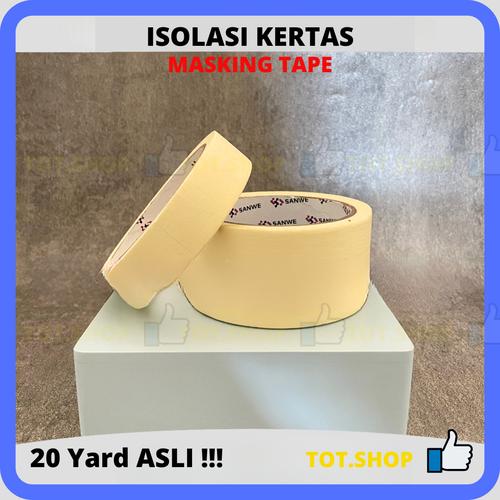 Jual [20 Yard] Masking Tape Isolasi Kertas Lakban Kertas 24mm/48mm ...