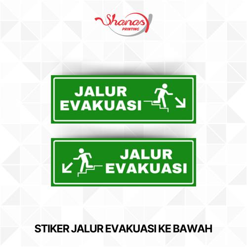 Jual Sticker Peringatan " JALUR EVAKUASI TURUN " Sticker Berkualitas ...