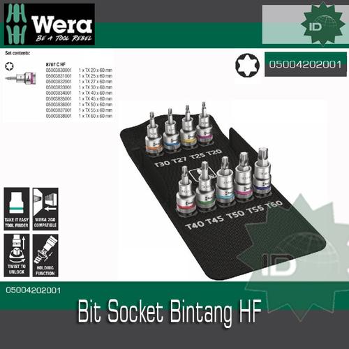 Jual Bit Socket Wera 05004202001 Bits Torx Set 1/2" W/Holding 9 Pc ...