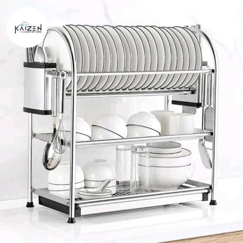Jual Rak Piring 3 tingkat stainless SUS 304 DISH RAK 3 Susun Glass ...