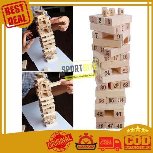 Promo Balok Stacko Kayu Besar Susun Permainan Menara Stacking Tower ...