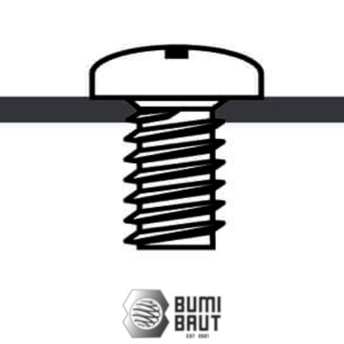 Jual Baut JP JF M6 Machine Screw Kepala Obeng Putih - Pan Head JP, M6 X ...