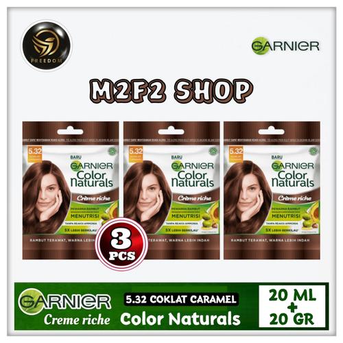 Jual Garnier Color Naturals Creme Riche 5.32 Caramel Brown | Pewarna ...