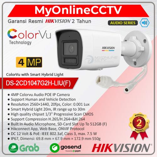 Promo DS-2CD1047G2H-LIU LIUF Hikvision Audio IP Came PoE CCTV 4MP Dual ...