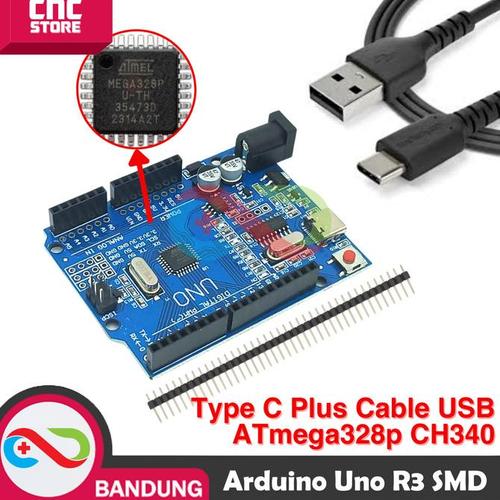 Jual ARDUINO UNO R3 ATMEGA328P SMD CH340 ATMEGA328P TYPE-C PLUS KABEL ...
