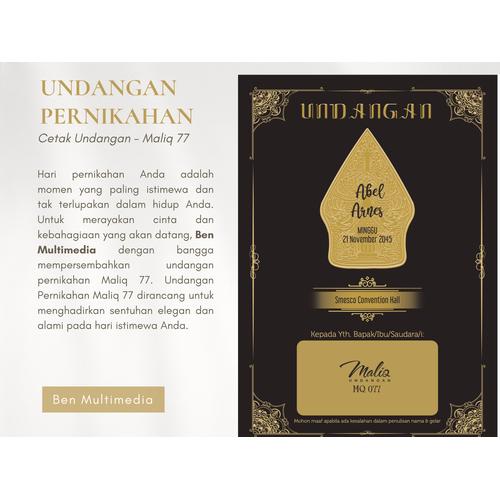 Jual Cetak Undangan Pernikahan Maliq 77 (Bonus Plastik Opp & Label Nama ...