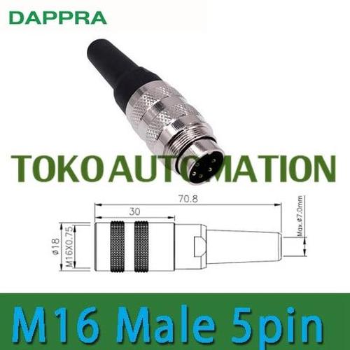 Jual M16 5 PIN MALE SENSOR CIRCULAR CONNECTOR WATERPROOF KONEKTOR PLUG ...