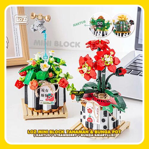 Promo LOZ Mainan Mini Block (TANAMAN BUNGA POT) Kaktus Flower MICRO ...