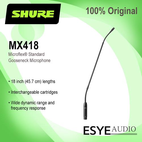 Promo Shure MX418 MX 418 Microflex Standard Gooseneck Microphone Cicil ...
