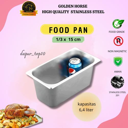 Jual Food Pan Stainless 1/3 x 15 cm (32,5 x 17,6 x 15 cm)| Food pan Baskom bumbu serbaguna tebal ...