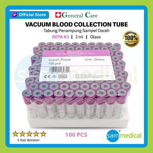 Jual Tabung K3 Edta 3 ml (ungu) / Vaculab Edta / Tabung Darah / Vacum ...