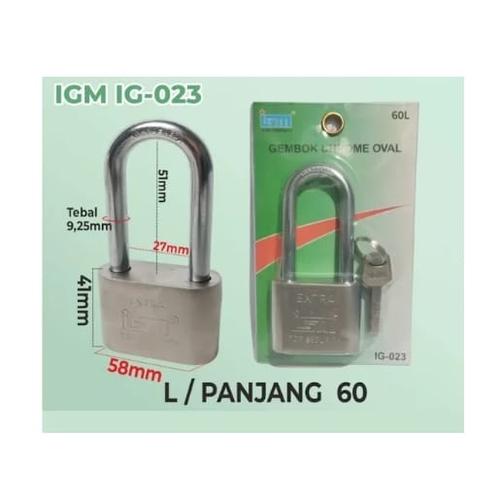 Jual GEMBOK CHROME OVAL, GEMBOK BESI KOTAK AS JUMBO IGM IG-023, IG-008 - Kota Bandung - Tunggal ...