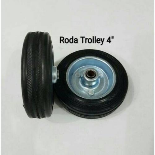 Jual Roda troli 4" wheel only roda karet etalase gerobak trolley 4 inch ...