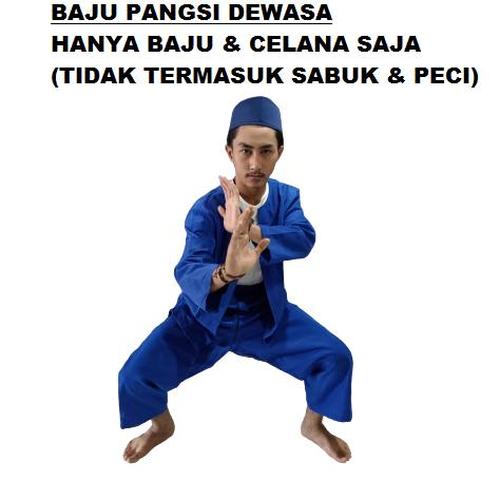 Jual Baju Pangsi Baju Silat Tradisional Betawi Dewasa ( Saja) - Biru, M ...