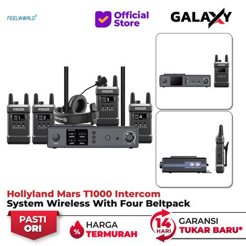 Promo Hollyland Mars T1000 Intercom System Wireless With Four Beltpack ...