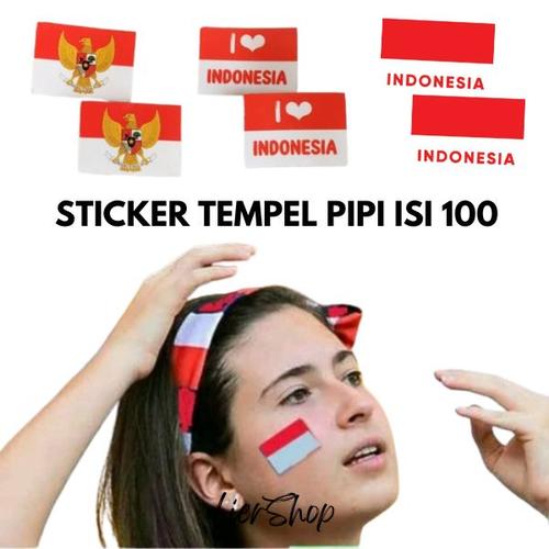 Jual 100pcs Tempelan Sticker Pipi / Stiker Pipi / Stiker Pipi Bendera ...