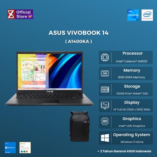 Promo Asus VivoBook 14 A1400KA Intel N4500 8GB/512GB SSD 14'' Full HD ...