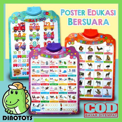 Promo DINOTOYS Poster Dinding Bunyi Poster Edukasi 3 Bahasa Mainan ...