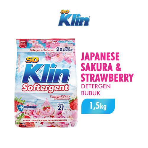 Promo Soklin Deterjen Bubuk Softergent Japanese Sakura Strawberry 1.5 Kg - - Wings Official ...
