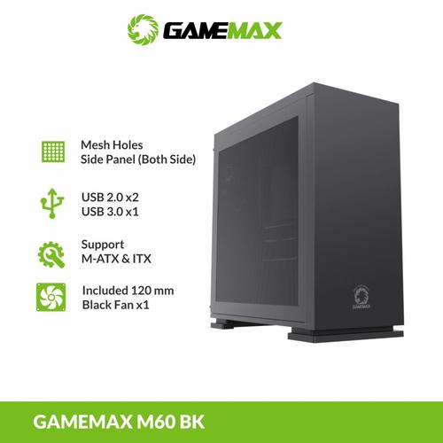 Jual Casing GameMax M60 Black Dual Mesh mATX Gaming PC Case - Jakarta ...